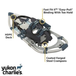 Yukon Charlie's National Park Snowshoe Kit, 8-inch x 21-inch, Includes Snowshoes, Trekking Poles and Travel Bag