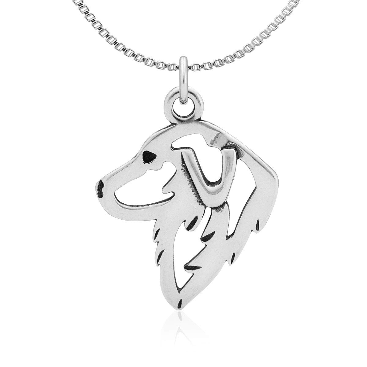 Dazzling Paws Jewelry Sterling Silver Great Pyrenees Pendant on 18" Box Chain