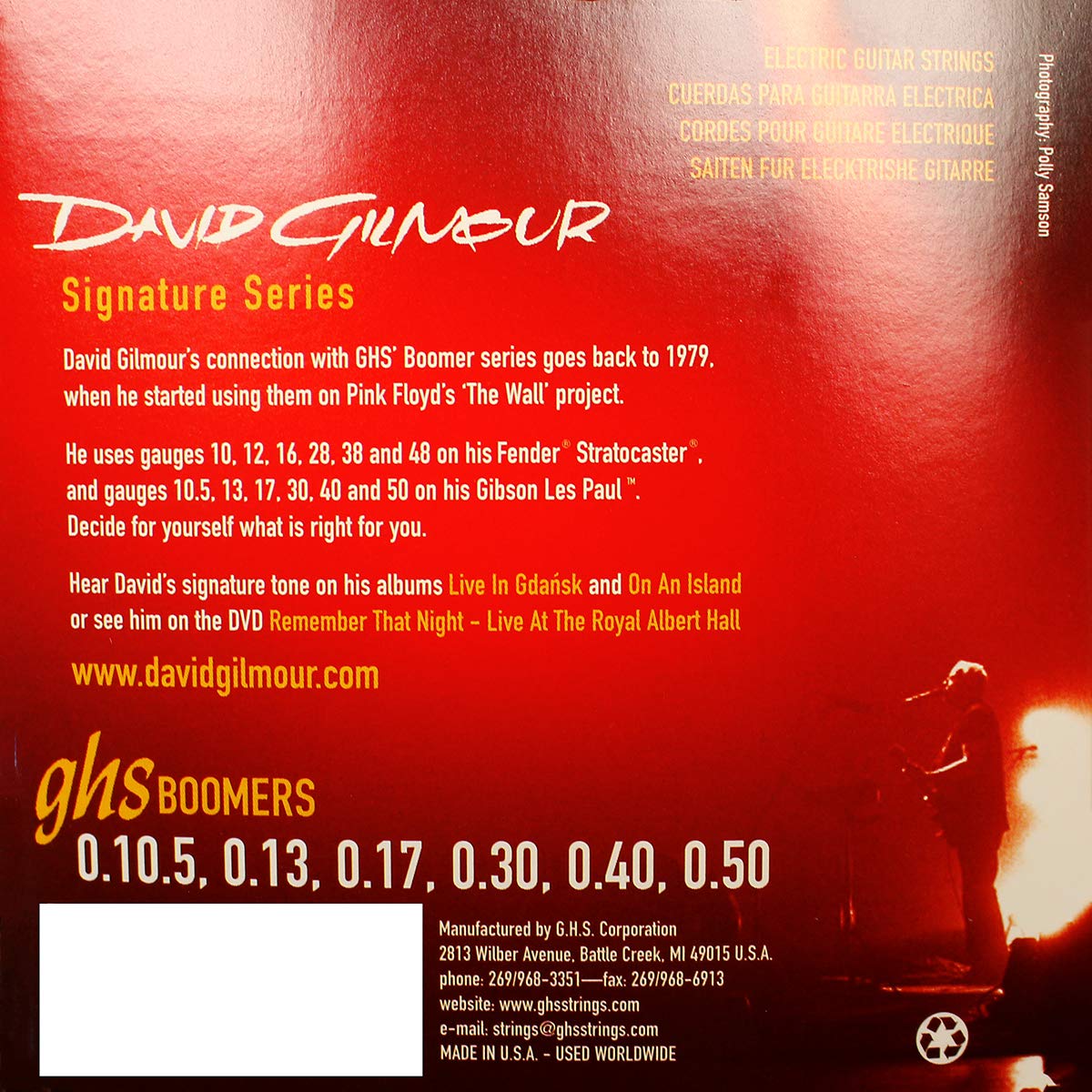 GHS David Gilmour Signature RED Set - 5 sets