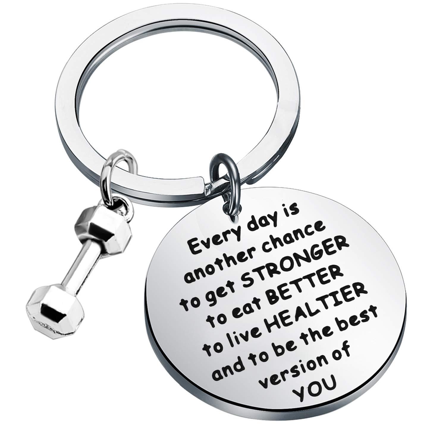 FEELMEM Workout Jewelry Fitness Gift Bodybuilding Keychain Weight Lifting Gift for Fitness Lover Personal Trainer