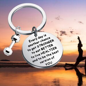 FEELMEM Workout Jewelry Fitness Gift Bodybuilding Keychain Weight Lifting Gift for Fitness Lover Personal Trainer