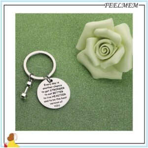 FEELMEM Workout Jewelry Fitness Gift Bodybuilding Keychain Weight Lifting Gift for Fitness Lover Personal Trainer