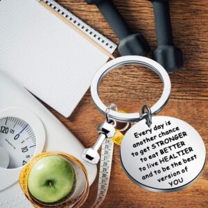 FEELMEM Workout Jewelry Fitness Gift Bodybuilding Keychain Weight Lifting Gift for Fitness Lover Personal Trainer