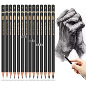 brusarth professional drawing sketching pencil set - 14 pieces graphite pencils, ideal for drawing art, sketching, shading, artist pencils for beginners & pro artists