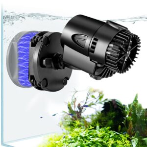 aqqa wave maker pump, 530gph aquarium circulation pump 360 degree rotatable submersible powerhead pump with magnet suction base for marine and freshwater aquariums（3w)