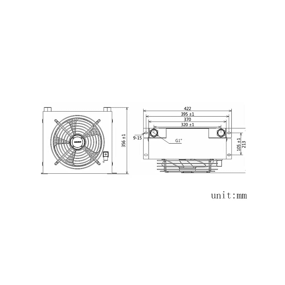 Ethedeal Hydraulic Oil Cooler, AC110V /60HZ AH1012T-CA New Hydraulic Oil Cooler 100L/min , Precise Welding & Efficient Fan