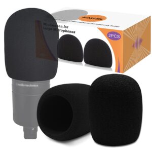 mic cover foam microphone windscreen 2pcs pop filter for at2020, at2020usb+, at2020usbi, at2035, at2050 recording condenser microphones