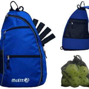 McEtt Pickleball Sling Bag – Adjustable Crossbody Backpack for Women Men – Holds Pickleballs, Paddles, Water Bottle, Gear