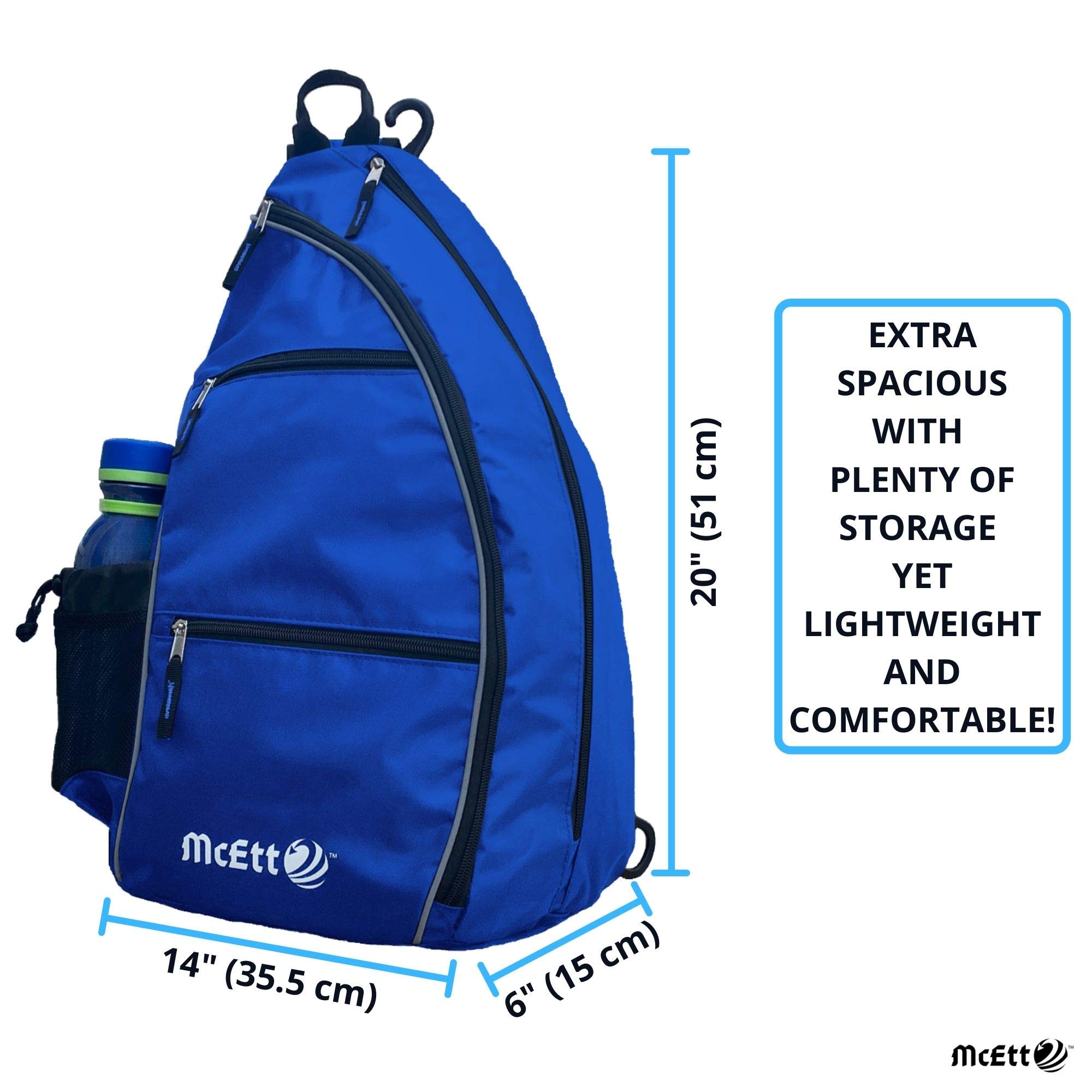 McEtt Pickleball Sling Bag – Adjustable Crossbody Backpack for Women Men – Holds Pickleballs, Paddles, Water Bottle, Gear