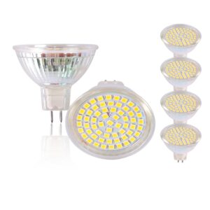 ukzboss mr16 120v 5w led spot light bulb gu5.3 base 110v 130v led light lamp bulb 2800-3000k warm white soft white equivalent to 50w halogen bulb for landscape flood track lighting (warm white 6pcs)