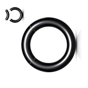 Luxe Modz BodyJewelryOnline PAIR of Black Acrylic Segment Rings, Captive Bead, 8 Gauge (1/2” 16mm) Thickness, Hypoallergenic, Nickel-Free, Stylish, Super LightWeight