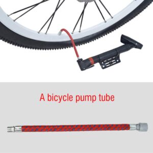 Mountain Bike Pump Tube, Aluminum Bike Tyre Tire Hand Air Pump Inflator Replacement Hose Needle Valvess Connector Accessories for Mountain Road Bike Pump Extension Bikes and Spare