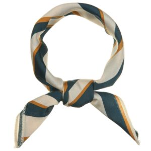 allegra k 50cm stripe print square neck wrap scarves head scarf kerchief neckerchief for women peacock green