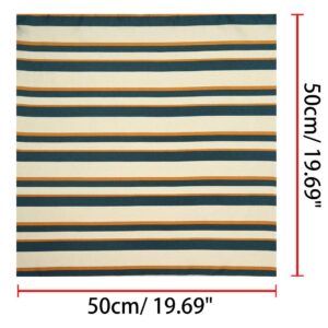 Allegra K 50cm Stripe Print Square Neck Wrap Scarves Head Scarf Kerchief Neckerchief for Women Peacock Green