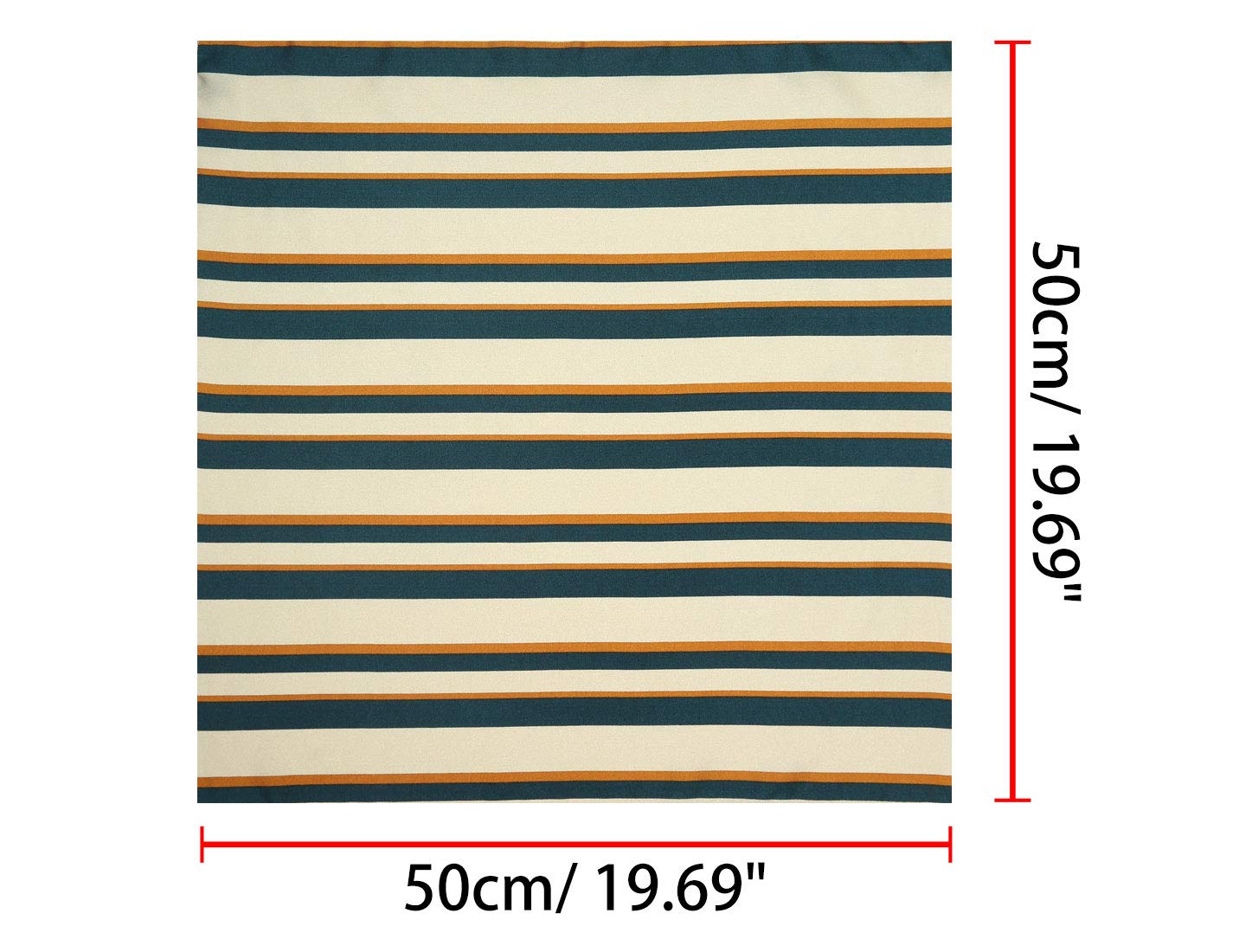 Allegra K 50cm Stripe Print Square Neck Wrap Scarves Head Scarf Kerchief Neckerchief for Women Peacock Green