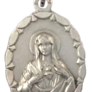 THE SACRED HEART OF MARY (IMMACULATE HEART OF MARY) - THE PATRON SAINTS MEDALS - 100% MADE IN ITALY (OVAL SHAPE)