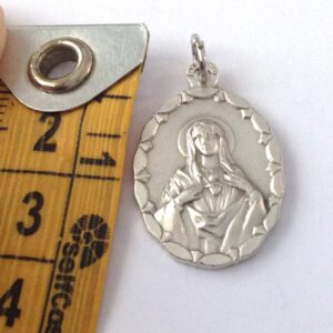 THE SACRED HEART OF MARY (IMMACULATE HEART OF MARY) - THE PATRON SAINTS MEDALS - 100% MADE IN ITALY (OVAL SHAPE)