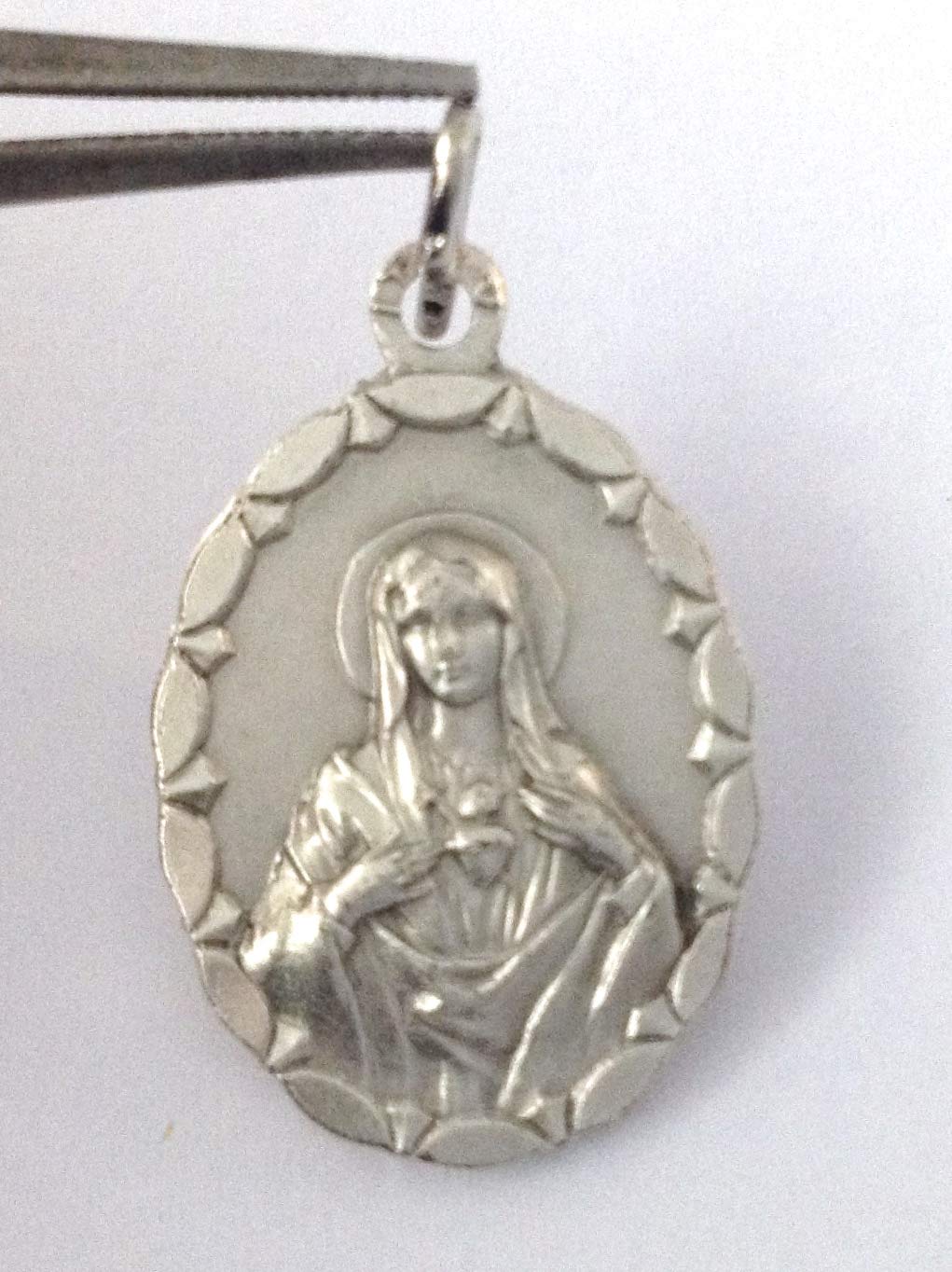 THE SACRED HEART OF MARY (IMMACULATE HEART OF MARY) - THE PATRON SAINTS MEDALS - 100% MADE IN ITALY (OVAL SHAPE)