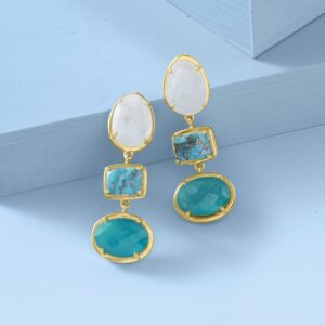 Ross-Simons Multi-Gemstone Drop Earrings in 18kt Gold Over Sterling