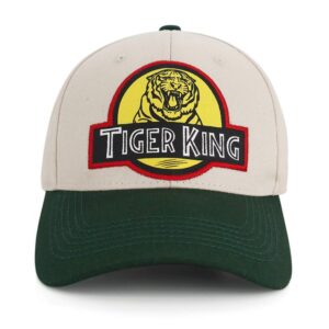 popcrew tiger king hat - exotic zoo animal park ranger safari baseball cap - funny joke gag gift cap for men women (one size)