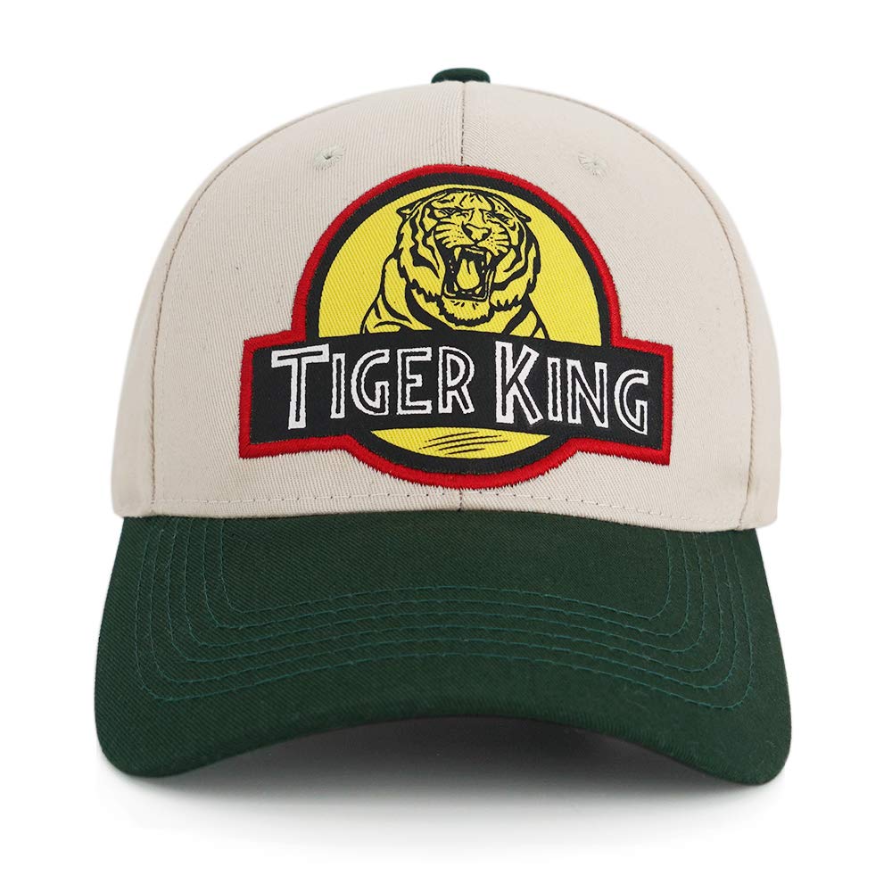 PopCrew Tiger King Hat - Exotic Zoo Animal Park Ranger Safari Baseball Cap - Funny Joke Gag Gift Cap for Men Women (One Size)