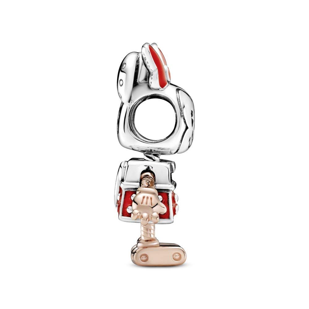 Pandora Disney Minnie robot sterling silver Rose charm with red enamel