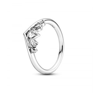 pandora sparkling pear & marquise wishbone, clear cz 925 sterling silver ring, size: eur-54, us-7 - 199109c01-54