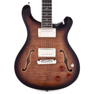 prs paul reed smith 6 string se hollowbody ii, black gold sunburst with case, right (105537:bg)