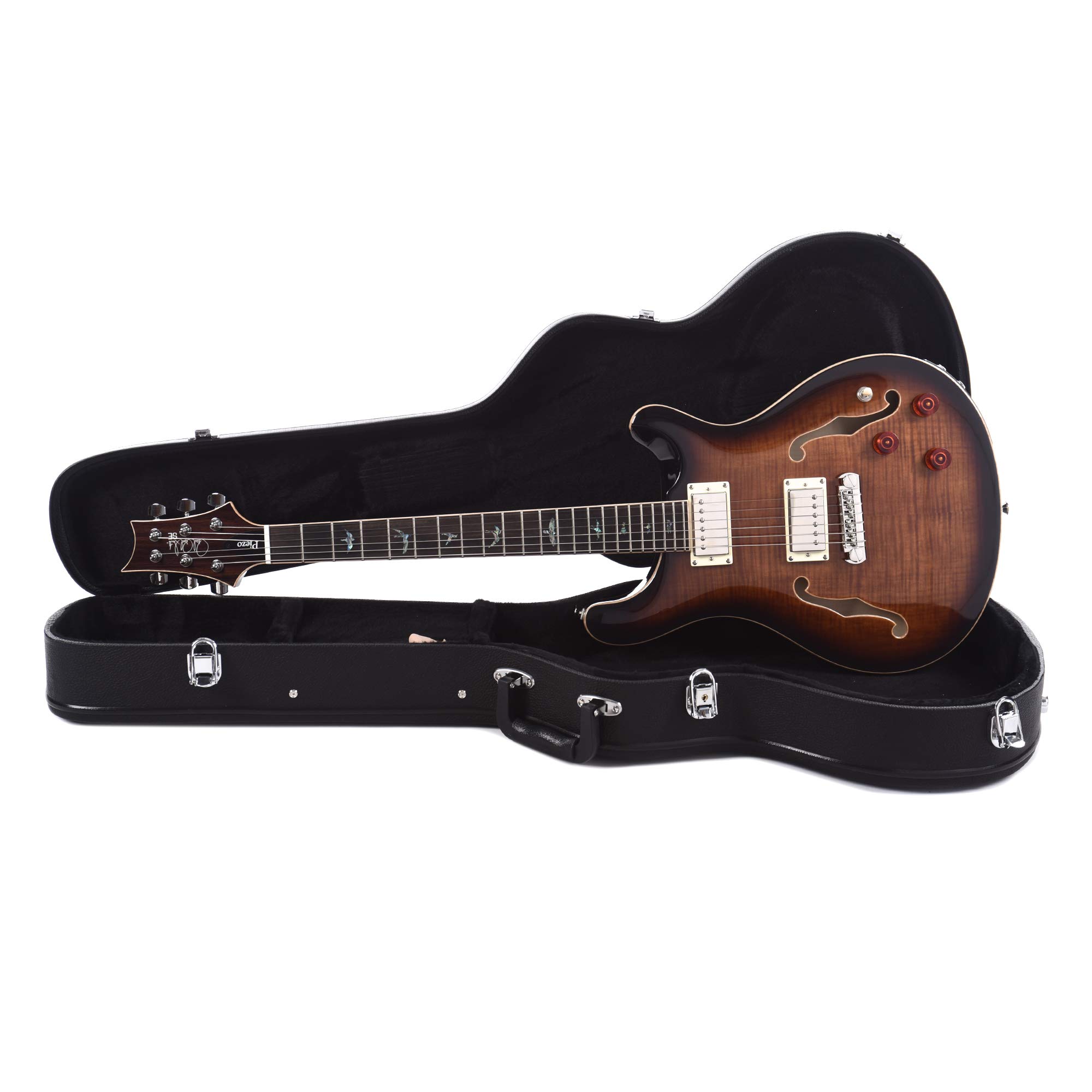 PRS Paul Reed Smith 6 String SE Hollowbody II, Black Gold Sunburst with Case, Right (105537:BG)