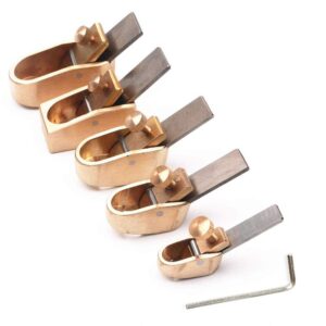 jiayouy 5 pcs micro bronze violin thumb planer set 8-16 mm blade width for diy violin viola cello wooden instrument gold