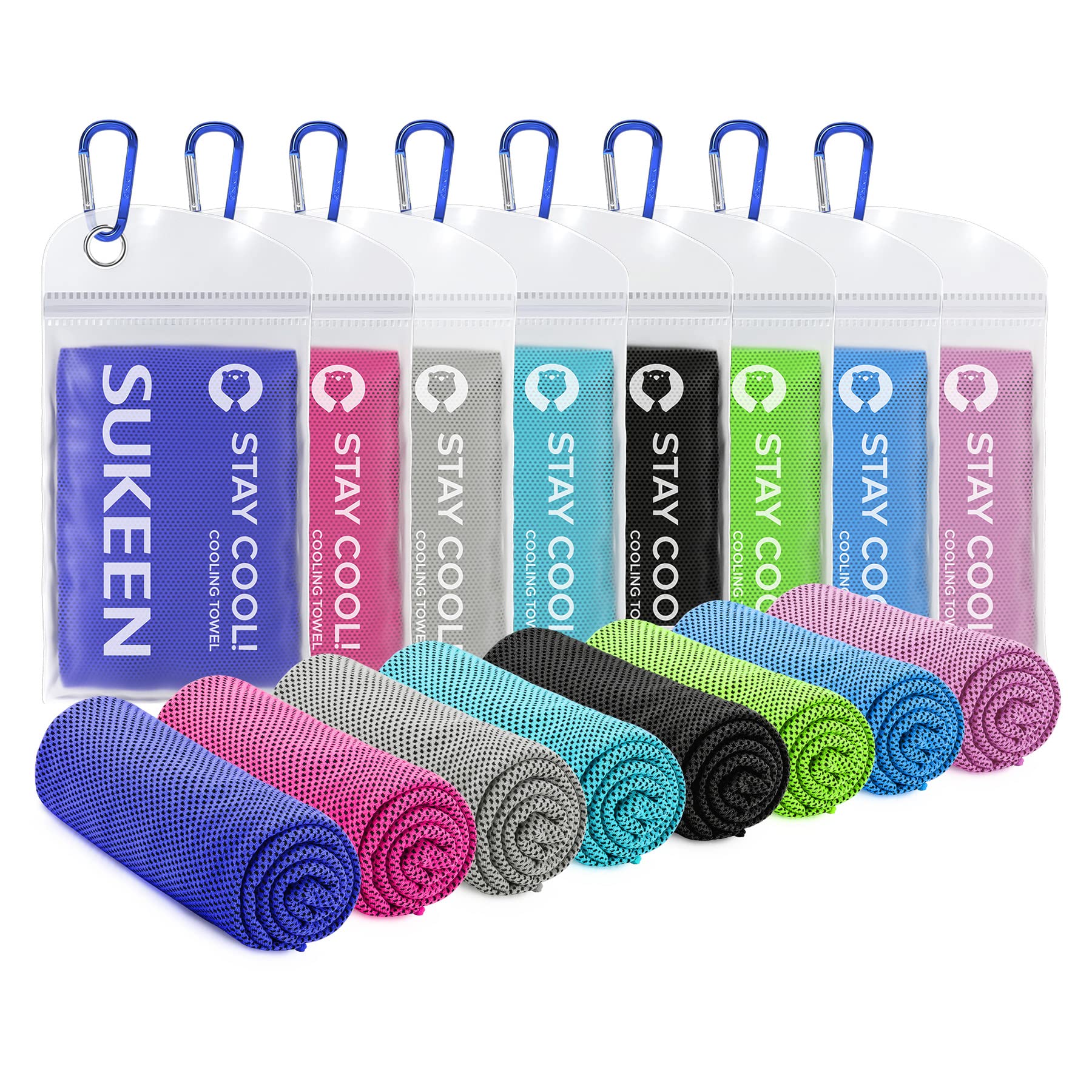 Sukeen Cooling Towel,Instant Evaporative Cooling for Sports,Yoga,Golf,Gym,Neck,Workout and More(40”x 12”)