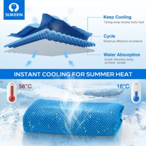 Sukeen Cooling Towel,Instant Evaporative Cooling for Sports,Yoga,Golf,Gym,Neck,Workout and More(40”x 12”)