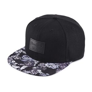 bloomouflage snapback hat floral black patch