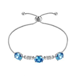 aurora tears march birthstone bracelet women 925 sterling silver link bracelets jewelry db0112m