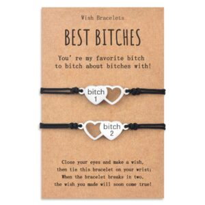 manven best bitches2 bracelet best friend matching friendship bracelets inspirational gifts for women girls sisters