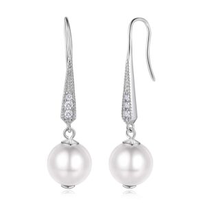 misslan pearl earrings 925 sterling silver drop dangle earrings for women jewelry for her women mother wife