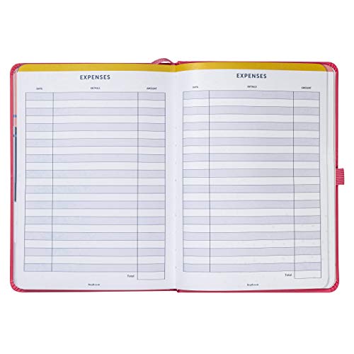 Busy B Perfect Planner A5 Week to View Diary January to December 2021 - Pink Faux Leather Week to View Planner with Stickers & Tear-Out Lists