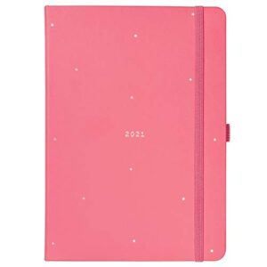 Busy B Perfect Planner A5 Week to View Diary January to December 2021 - Pink Faux Leather Week to View Planner with Stickers & Tear-Out Lists