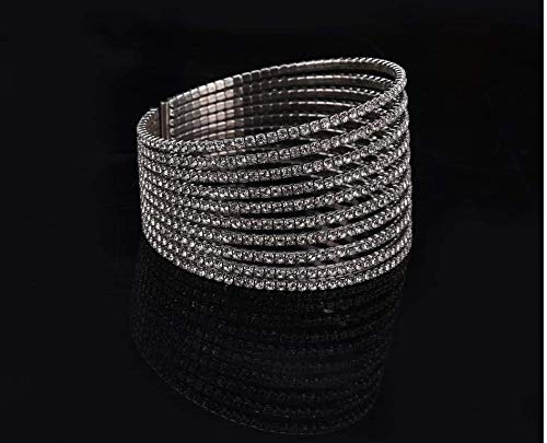 Sparkling Womens Crystal 10 Strand Rhinestone Bracelet