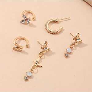 Cathercing Butterfly Earrings Set for Women Girls Butterfly Ear Cuff Earrings Huggie Small Dangle Hoops Hypoallergenic Earrings Lightweight Earrings Modern Jewelry Daily for Gift