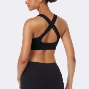 ANGOOL Strappy Sports Bras for Women - Medium Support Wirefree Yoga Bra Activewear 3 Pack