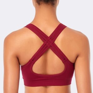 ANGOOL Strappy Sports Bras for Women - Medium Support Wirefree Yoga Bra Activewear 3 Pack