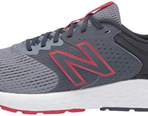 New Balance Men's 520 V7 Running Shoe, Grey/Red, 12