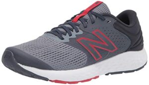 new balance men's 520 v7 running shoe, grey/red, 12