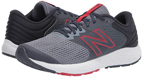 New Balance Men's 520 V7 Running Shoe, Grey/Red, 12