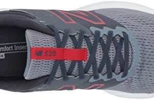 New Balance Men's 520 V7 Running Shoe, Grey/Red, 12