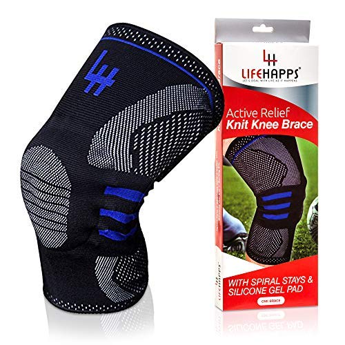 Active Relief Knee Brace by Lifehapps - Patella Knee Support Compression Sleeve with Side Stabilizers for Arthritis Joint Pain, Meniscus Tears, ACL, MCL Injuries, Exercise, Running (3XL, Black)