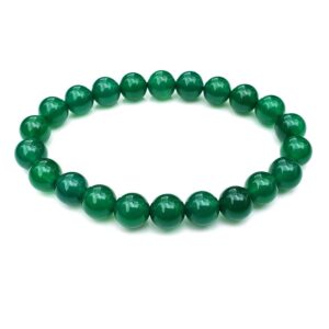 chengmu 8mm green agate stretch bracelet for women natural handmade round beads semi precious gemstone for crystal elastic beaded bracelet 7.5"