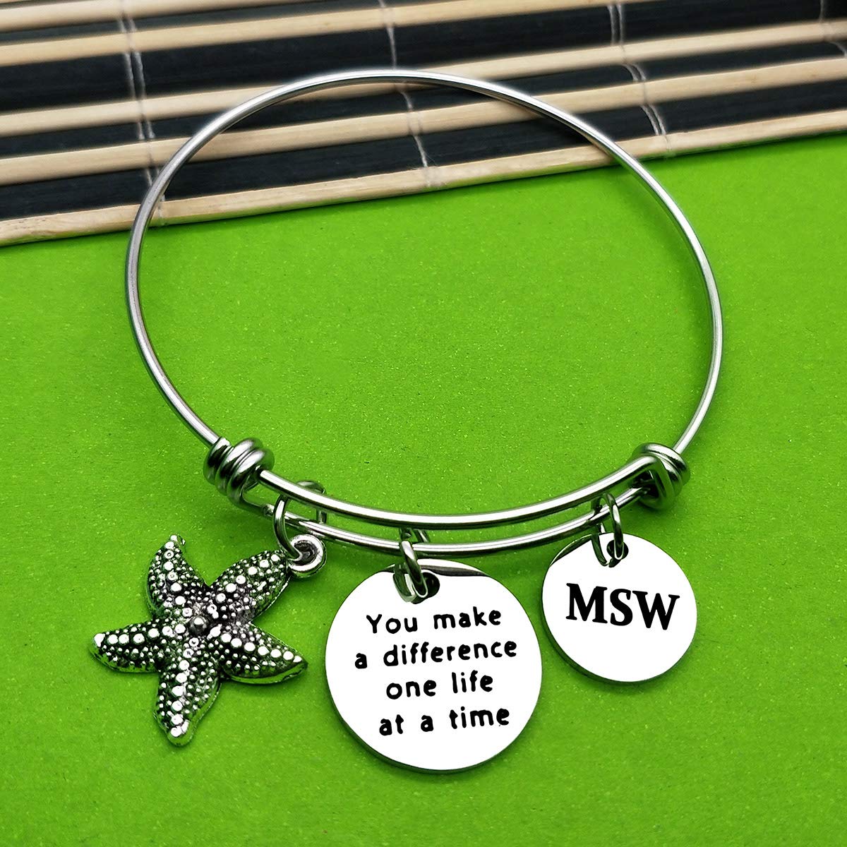 Social Worker Gift Starfish Jewelry for MSW Women Graduation Gift Appreciation Gift Jewelry Starfish Bracelet Christmas Gift Thank You Gift for Volunteer