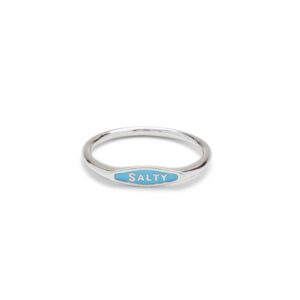 pura vida silver salty enamel stackable ring - .925 sterling silver - size 7